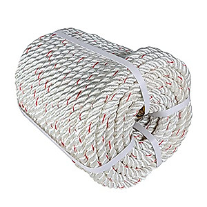 TINVHY 5/8Inch x 150FT Arborist Bull Rope, Double Braid Polyester Rope, Tree Rigging Line Utility Rope for Halyard, Sailboat Weathered Line, Tree Work, Camping, Swings, Tying Goods