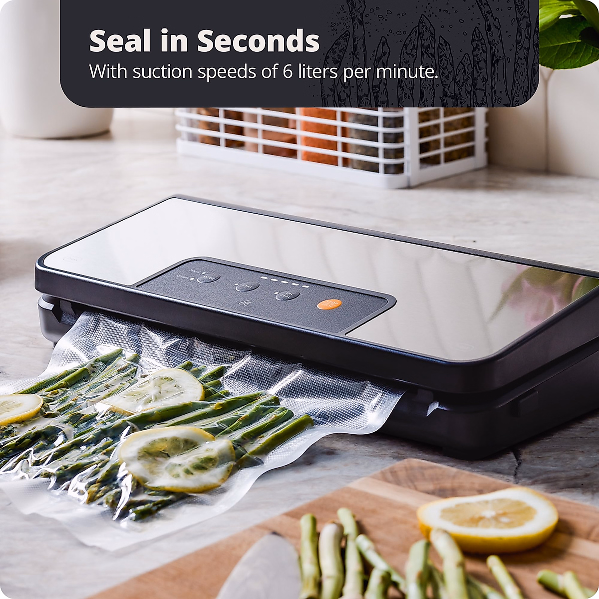 Greater Goods All-In-One Vacuum Sealer Kit - Start Sealing & Saving Today with a Powerful, Fast Sealer that comes with Sealer Bags and Accessories (Onyx Black)