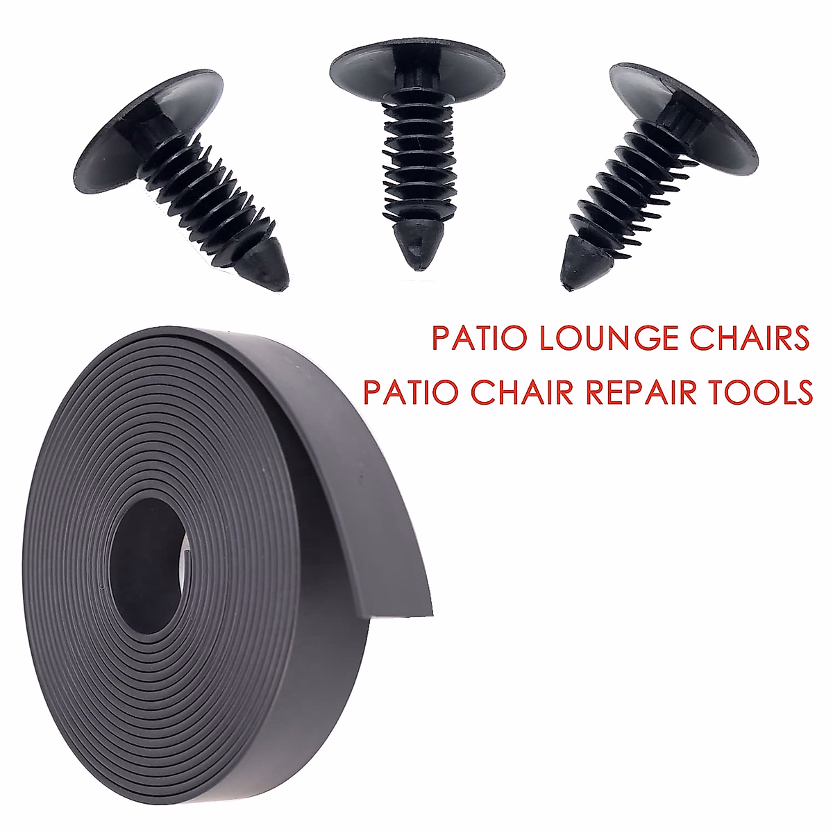 100 pcs Medium Multi-Gauge Rivet, 3/4" Length Patio Strapping Fasteners for Repair Webbing Lawn Chair Lounge for 3/16" or 7/32" Hole(Black)
