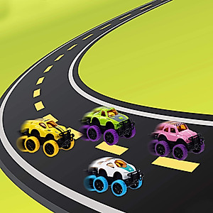 WATERGLIDE Set of 12 Pull Back Cars for 3-6 Year Old Boys, Easter Eggs Filled with Pullback Monster Vehicles Toys, Easter Egg Hunt, Basket Stuffers Filler, Party Favor Easter Gifts for Boys Age 3-6