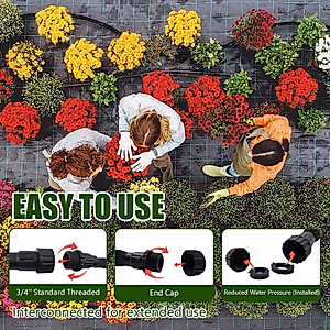 Flat Soaker Hose 25ft, Heavy Duty Double Layer Design, Drip Irrigation Hose Saves 80% Water, Leak Proof Sprinkler Hose For Garden, Lawn, Flower Bed, Vegetable Field (25FT)