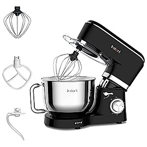 Instant Stand Mixer, 400W 6-Speed Lightweight Electric Mixer, 6.3-Qt Stainless Steel Bowl with Handle, From the Makers of Instant Pot, Includes Whisk, Dough Hook, Mixing Paddle, and Splash Guard