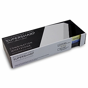 Rockingham Forge SUPERSHARP 2-in-1 Combination Whetstone, 240/1000 Grit Knife Sharpening Stone, Non-Slip Base, 18 x 6 x 3 cm – COARSE/Medium