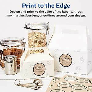 Avery Printable Round Labels, 2.5" Diameter, Kraft Brown, 1,125 Customizable Labels (22808)