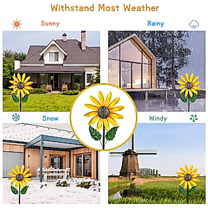 Viveta Sunflower Wind Spinner, 56" Metal Wind Spinner with Stake, Wind Spinners for Yard and Garden Lawn Patio Decor