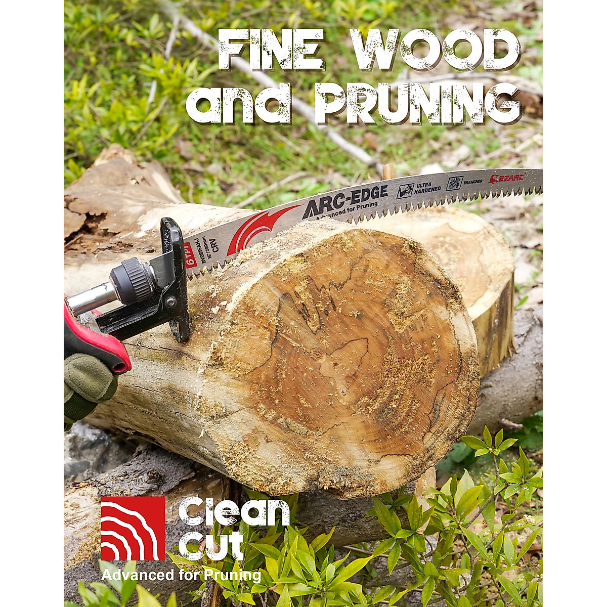 EZARC Japanese Teeth Reciprocating Saw Blade 15 Inch, Arc Edge Wood Pruning Saw Blades 6TPI for Tree Trimming, Wood Cutting, 3 Pieces