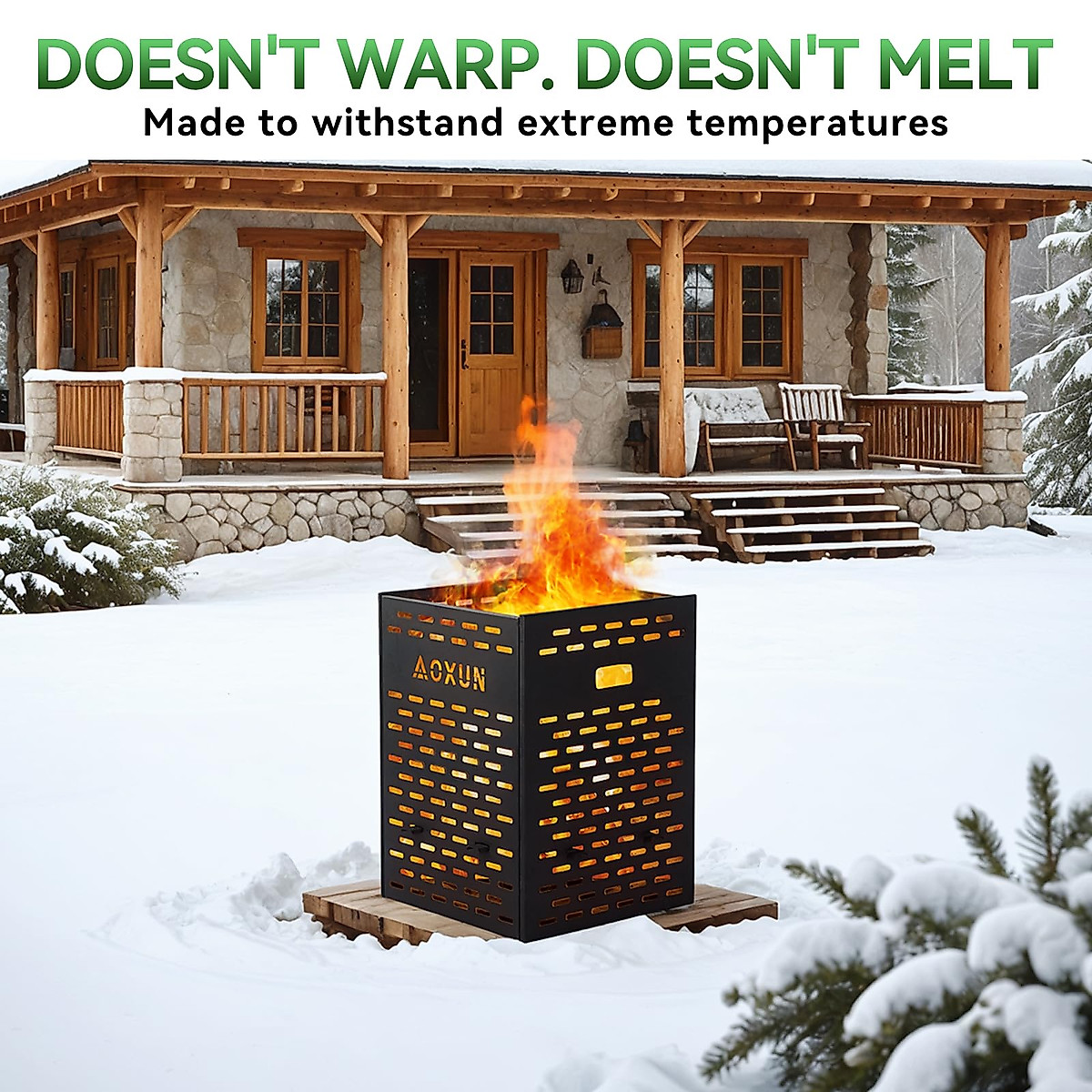 Aoxun Smokeless Fire Pits, 88 in Wood Burning Portable Firepit with Removable Ash Pan