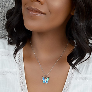 Aphrodite’s Butterfly Necklaces for Women, Be Like the Butterfly - Fire Opal Butterfly Necklace for Women Girls, Mother's Day Gifts for Mom Daughter Wife Girlfriend Sister, Gifts for Women, Butterfly Gifts for Women, Gifts for Daughter