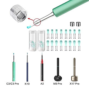 Bebird Ear Cleaner Replacement Tips, 16 Pieces Waterproof Silicone Ear Spoon for Ear Wax Removal Endoscope, BEBIRD Original Ear Cleaner Tips for M9 Pro/X11 Pro/C3 Pro/K10/X17 Pro/T5 (Latest Version)