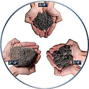 Black 1-3 Inch Lava Rock | Fireproof and Heatproof Volcanic Lava Rock, Perfect for Fire Pits, Fireplaces, BBQs and More. Indoor and Outdoor use - Natural Stones | 10 Pounds