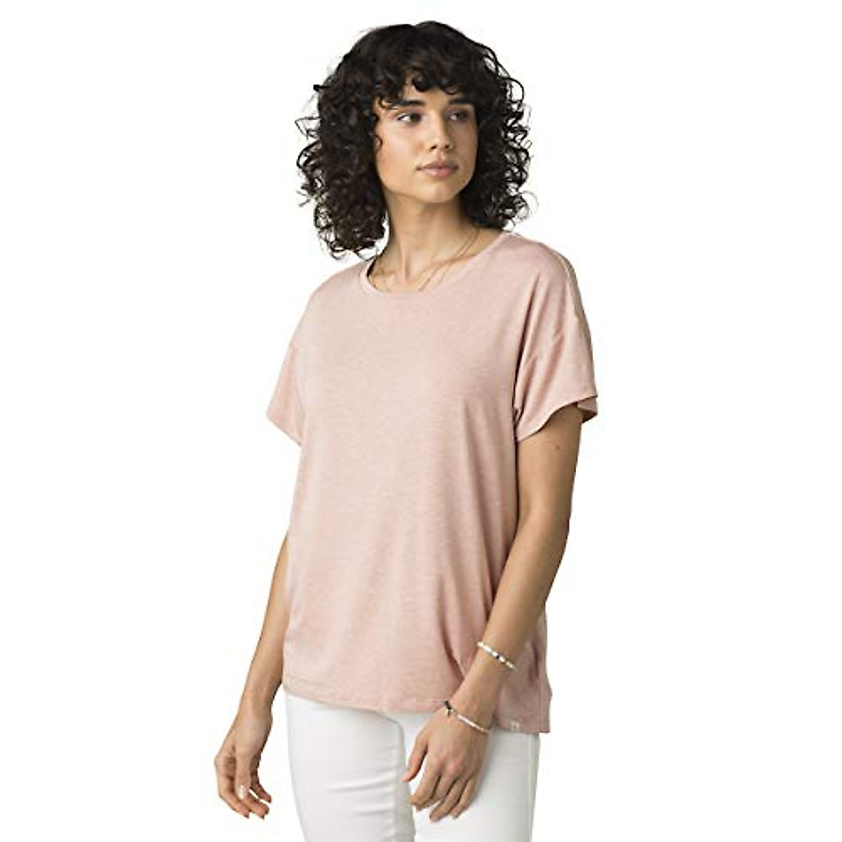 prAna Women's Foundation Slouch Top, Champagne Heather, Medium