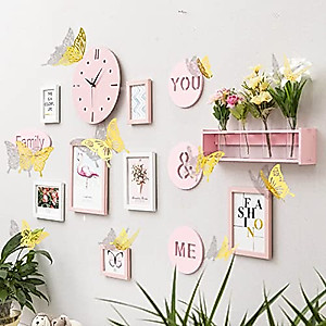 144 Pcs Gold Butterfly Sticker, 3D Removable Butterfly Wall Decor for Girls, Kids, Baby Bedroom, Living Room Decorations, Birthday Party Decorations, 3 Styles 3 Sizes