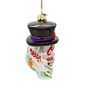 Kurt Adler 4.25-Inch Noble Gems™ Glass Day of The Dead Couple Ornament