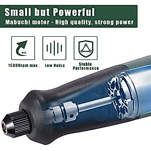 Cordless Rotary Tool TECCPO, 3.7V With 50pcs Accessories, USB Charging Mini Rotary Tool, 3-Speed for Light DIY, Polishing, Cleaning and Engraving