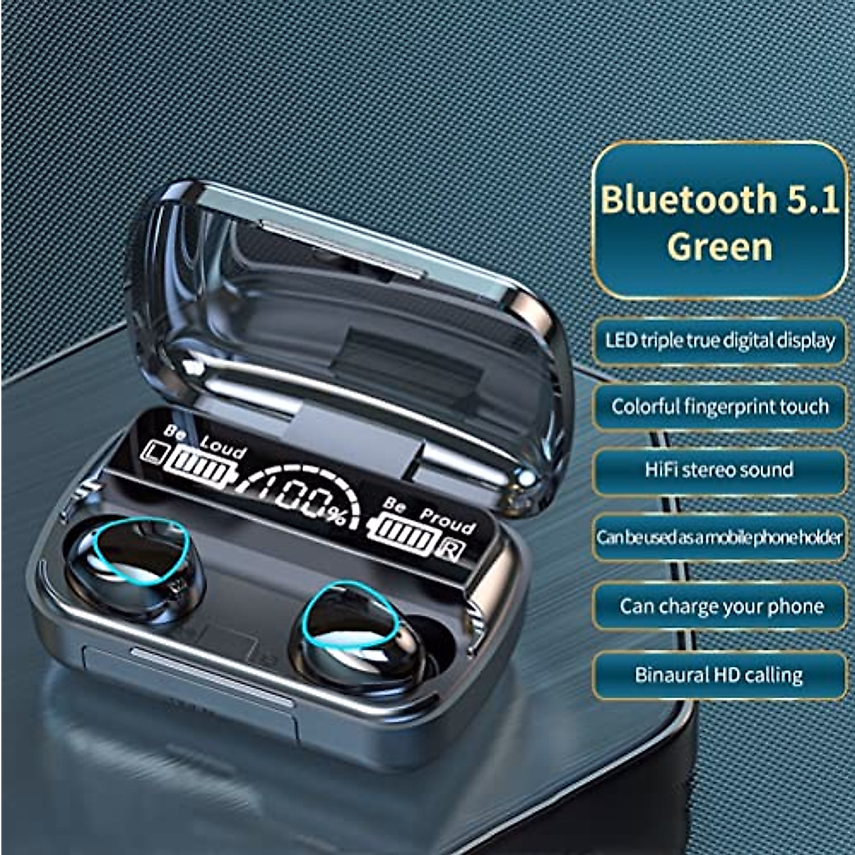 M10 Wireless Earbuds Bluetooth 5.1 TWS 2200mAh Power Bank Charging Box in Ear Earphones True Stereo Gaming Sports HiFi Headphones Headsets Microphone Airdots Premium Deep Bass Sound Clear Call