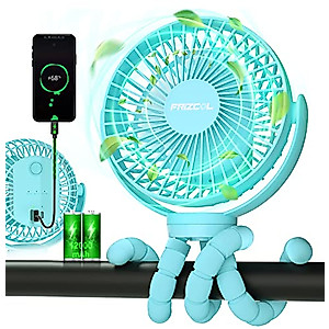 Portable Stroller Fan, Use As Power Bank, 65H 12000mAh Battery Operated Fan Flexible Tripod Baby Car Seat Fan, Personal Mini Handheld/Desk/Small Clip On Fans For Stroller, Carseat, Beach, Bed, Camping