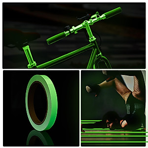 SIDAZON Glow in The Dark Tape,1/2 in x33FT Luminous Fluorescent Photoluminescent Tape Stickers for Stairs Steps and Walls Exit Sign Bright Rechargeable and Long-Lasting Night Decorations Home Marking