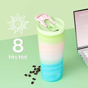 ENCOOL 24 oz Insulated Tumbler with Lid and Straw, 100% Leakproof Travel Coffee Mug, Stainless Steel Coffee Tumbler, Keeps Cold for 24 Hours or Hot for 8 Hours, Car Cup Holder Friendly (Fairy)