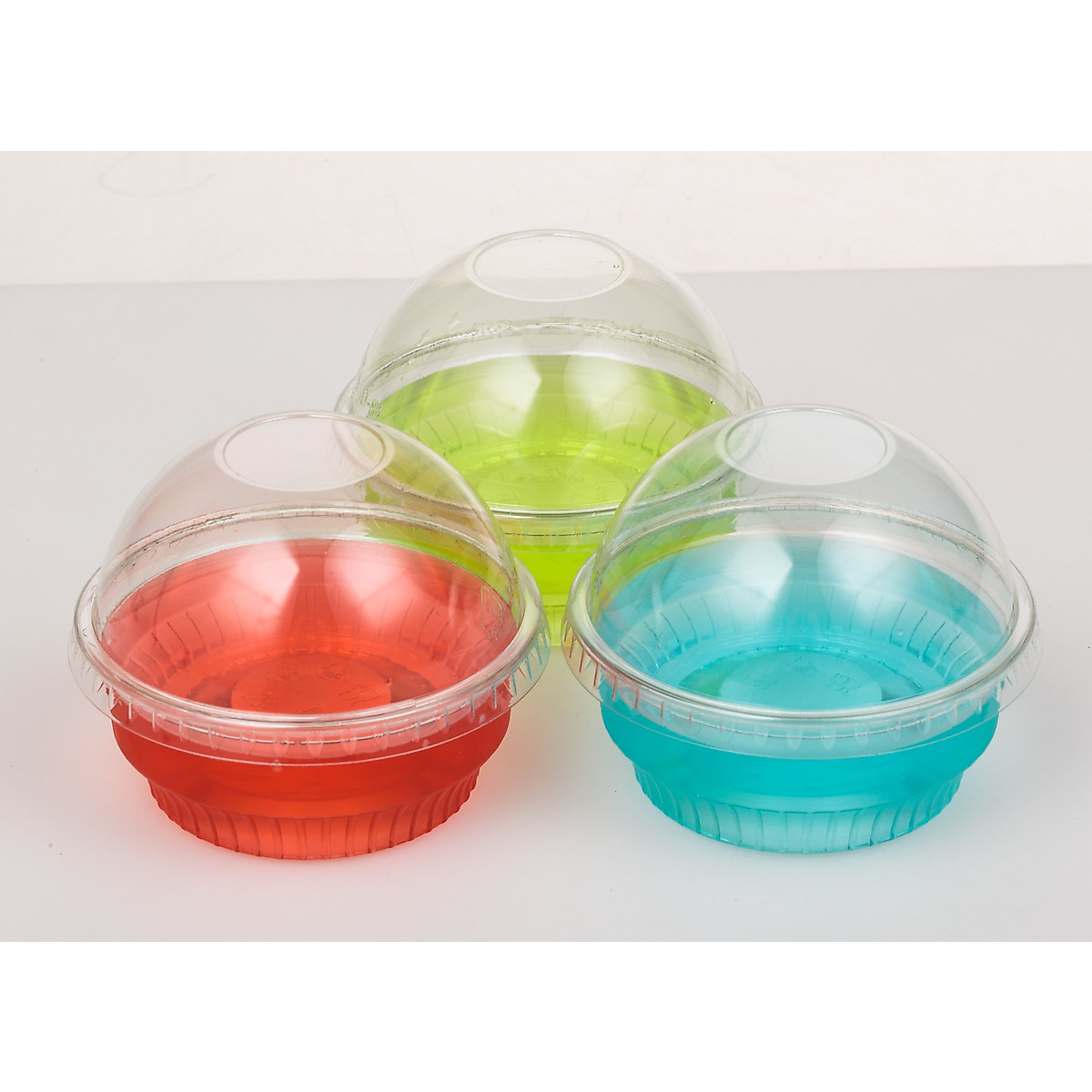 Golden Apple, 3.5oz-30sets Clear Plastic Cups for Ice Cream, Snack Bowl with Dome lids No Hole