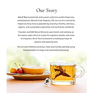 Art of Tea | Organic Earl Grey Crème Tea| 50 Eco Friendly Pyramid Tea Bag Sachets