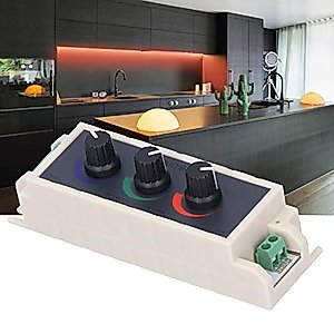 AUHX RGB Controller, 3‑Channel Adjustable RGB Knob Dimmer, for RGB Modules LED Strip Light