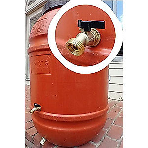 RAINPAL RBS005 Brass Water Container/Rain Barrel Quarter Turn Spigot(LF Compliant, for Open TOP Barrels)