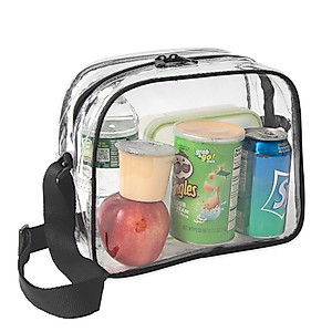 Trail maker Clear Lunch Bag with Strap, Zipper for Kids, School, Work, Sports, Office, Picnics, Stadium Approved Clear Concert Camera Beach Bag
