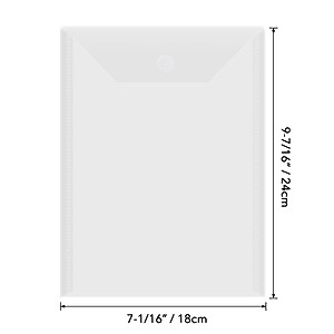 Briartw 20pcs 7x9.4" Storage Envelopes Hook and Loop Closure, Resealable Plastic Envelopes Pockets for Cutting Dies Stencil Crafts Organizer Holder,Storage Bag for Clear Stamp,Die Cuts,Photos