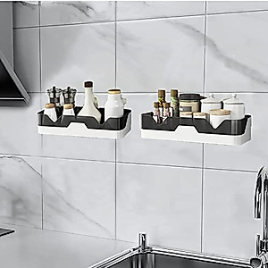 BLYPHOO Shower Caddy Adhesive Shower Shelf for Bathroom 2 Pack: Premium Bathroom Wall Organizer - No Drilling Shower Organizer - Adhesive Kitchen Storage Rustproof Storage Rack for Bathroom