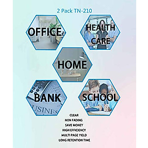 MM MUCH & MORE Compatible Toner Cartridge Replacement for Brother TN210 TN210BK TN-210 TN-210BK Used for HL-3070CW 3075CW 3040CN 3045CN MFC-9120CN 9320CW 9010CN Printer (2-Pack, Black)