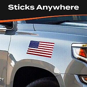 Stickios American Flag Decal 5.8x3.1 inches - Made in The USA - Patriotic Vinyl Classic Flag Sticker for Cars, Trucks, Windows, Vehicles - Let Freedom Ring!