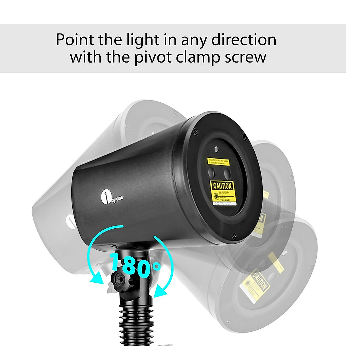 1 BY ONE OUS00-0817 Laser Green Christmas Tree and Red Stars Show, Projection Lights for Xmas, Holiday, Party, and Garden Decoration