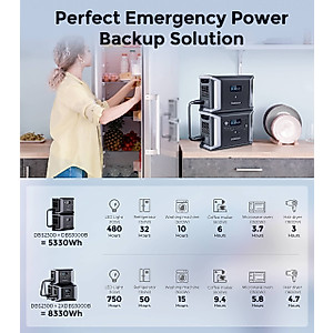 Dabbsson Extra Battery DBS3000B, 3000Wh External EV LiFePO4 Battery Compatible with DBS2300, Portable Extra Battery for RV, Outdoor Camping, Home Use, Emergency