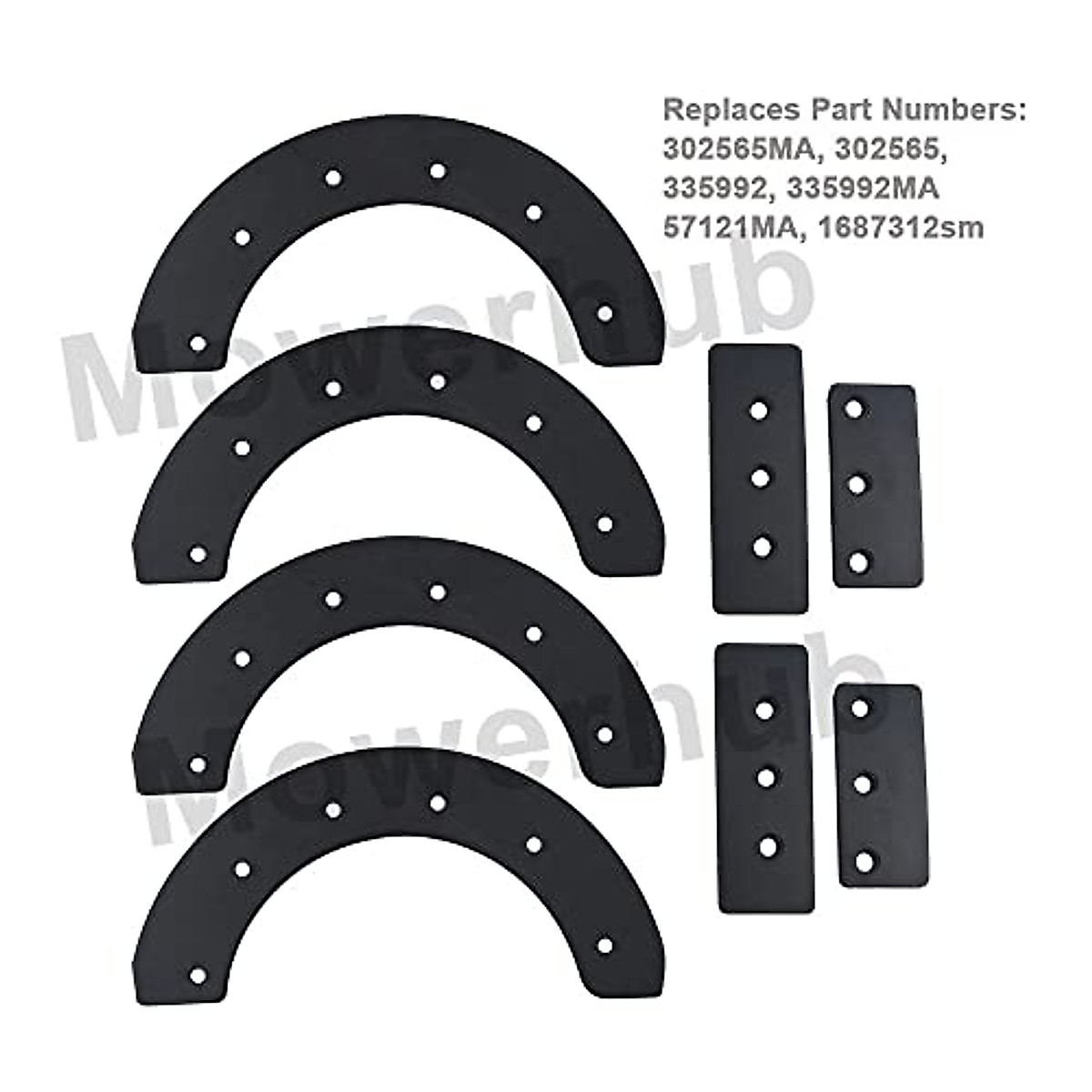 KINTLE 302565MA, 302565, 335992 Snow Thrower Paddle Set -Compatible with 20, 21 or 22" Craftsman, Noma,Murray Snow Thrower 302565ma,1687312SM, with 90 Pieces Hardware - 8 Pack