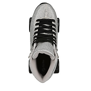 Cruze Quad Womens Roller Skates, Outdoor Quad Skates Designed for Women by Fit-Tru - Size 9 (Glitter)