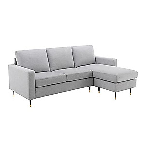 Morden Fort Couch Oversized, Sectional Sofa No-Sagging Comfy, Couches for Living Room Dust-Proof, Sectional Couch L-Shaped Reversible, Sofas & Couches with Chaise, Modular Sectional Sofa Couch L Grey