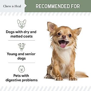 Chew + Heal All in 1 Dog Vitamin - 60 Soft Chew Treats - Chewable Multivitamin with Probiotics, Digestive Enzymes, for Skin and Coat, Hip and Joint Support - with Omega, Calcium - Made in The USA