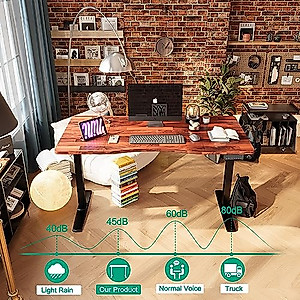 Monomi Height Adjustable Electric Standing Desk, 55 x 24 Inches Stand up Desk, Sit Stand Home Office Computer Desk(Black Frame+Cherry Top)