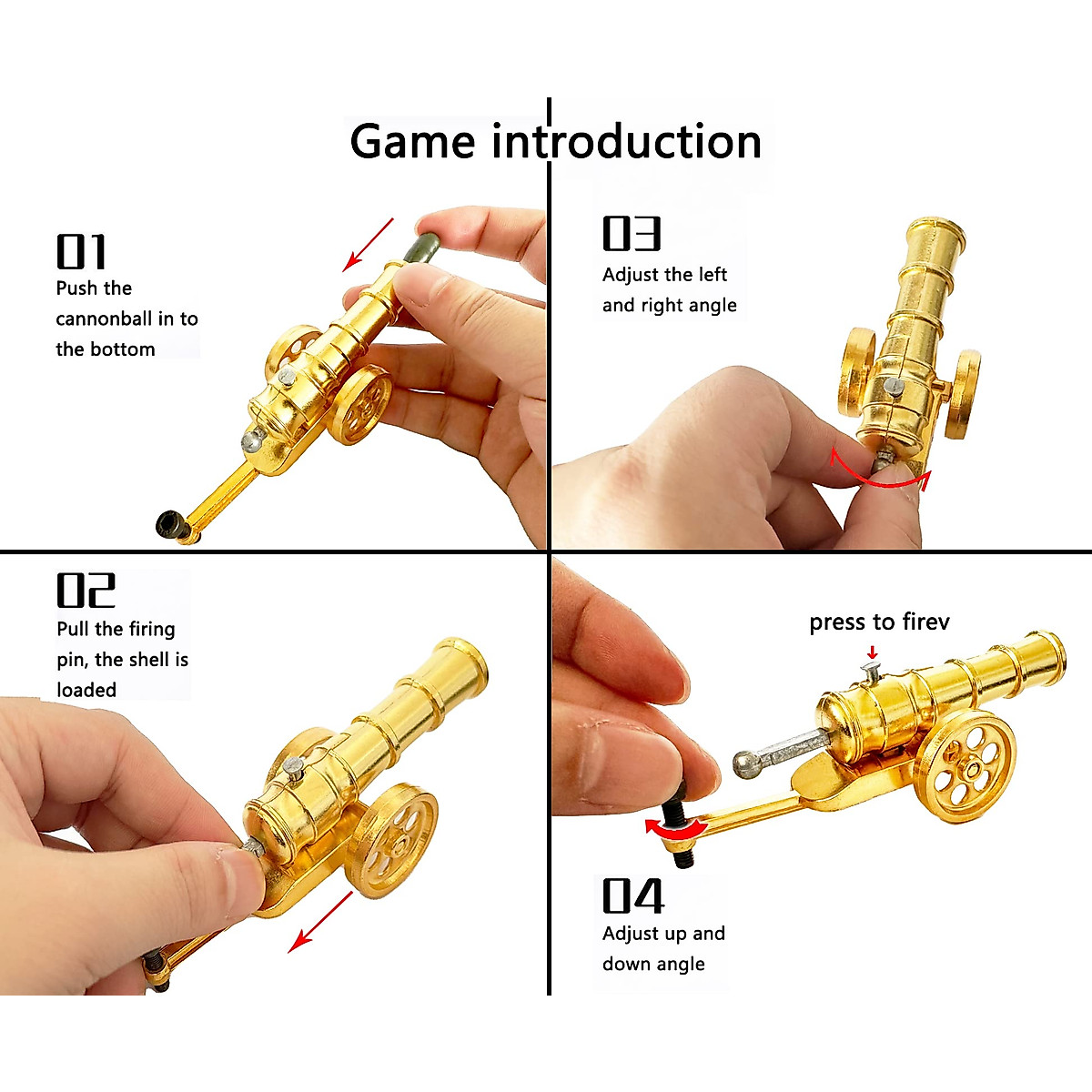Mini Golden Cannon Model Metal Replica Collection Desktop Decoration Ornaments