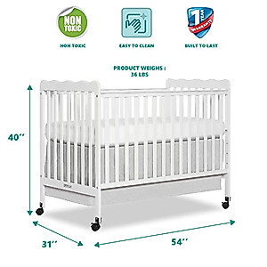 Dream On Me Carson Classic 3-in-1 Convertible Crib in White