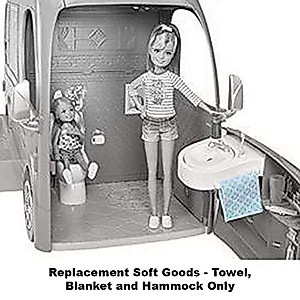 Barbie Replacement Parts Pop-Up Camper Playset - CJT42 ~ Replacement Soft Goods - Towel, Blanket and Hammock