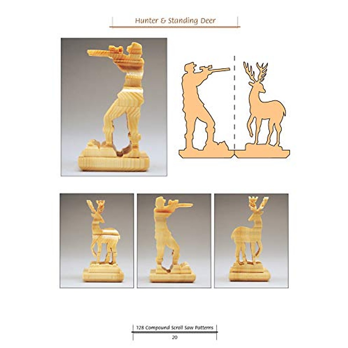 128 Compound Scroll Saw Patterns: Original "2-in-1" Designs for 3D Animals and People (Fox Chapel Publishing) Create 2 Different Images in 1 Piece: Front & Back Show 1 Image; Left & Right Show Another