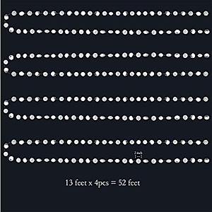 Decor365 Glitter Silver Circle Dots Garland Hanging Polk Dot Streamer Party Decoration String Banner Backdrop for Birthday/Wedding/Baby Shower/Engagement/Bridal Shower/Graduation/Bday/Bachelorette