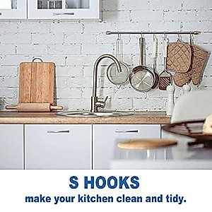 XiangLin Pack of 10 Heavy Duty S Hooks S Shaped Hooks Hanging Hangers Hooks for Kitchen, Bathroom, Bedroom, and Office, for Pan, Pot, Coat, Bag, Plants (3.5x2.4'', White)