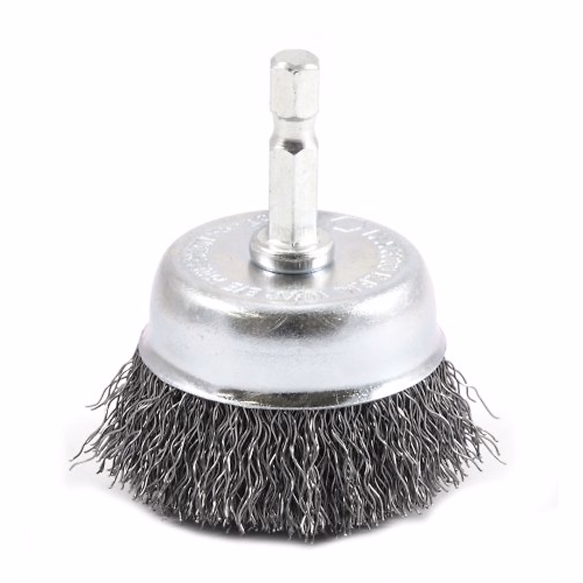 Forney 72729 Wire Cup Brush, Coarse Crimped with 1/4-Inch Hex Shank, 2-Inch-by-.012-Inch, Silver