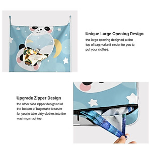 Jthubd Panda Laundry Hamper Set of 1 Hanging Laundry Bag Foldable Laundry Basket for Holding Dirty Clothes and Saving Space 29.5×20inch