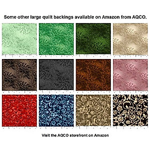 Generic Quilt Backing, Large, Seamless,Gray/Black Leaf - 47603-80G, 108""x108""