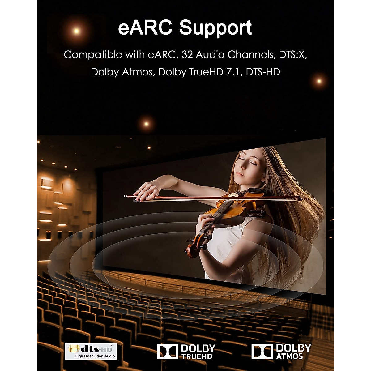 8K HDMI Cable 6 ft, HDMI 2.1 48Gbps High Speed Nylon Braided HDMI Cord with eARC HDR10 4:4:4 HDCP 2.2&2.3, 4K HDMI Cable Compatible with Dolby Atmos Apple Fire LG Samsung TV PS5 PS4 Switch Xbox Roku