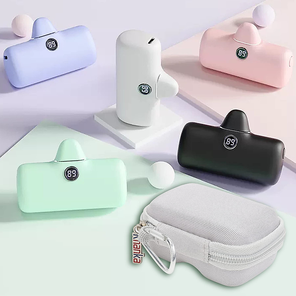 khanka Hard Travel Case Compatible with iWALK/Charmast/KKD/Abnoys/VEGER/Taegila Small Portable Charger 3350mAh 4500mAh 4800mAh 5000mAh 5200mAh 8000mAh Ultra-Compact Power Bank, Case Only (White)