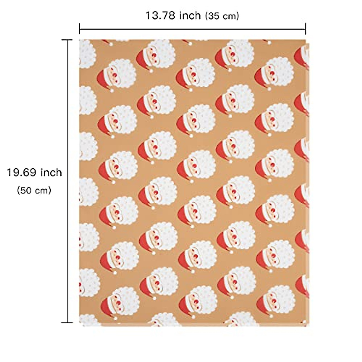 MAYPLUSS Christmas Wrapping Tissue Paper - 90 Sheets - Kraft Santa Design - 13.7 inch X 19.7 inch Per Sheet